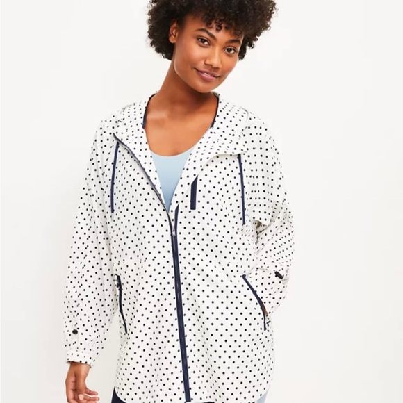 Lou & Grey | Jackets & Coats | Lou And Grey Polka Dot Windbreaker | Poshmark